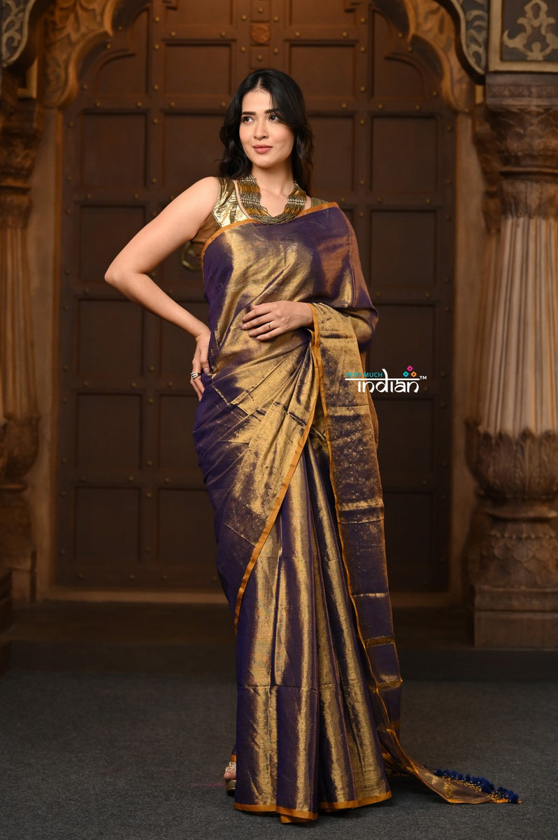 Parampara ~ Exclusive Tissue Cotton Saree in Pantone Purplish (Color o ...