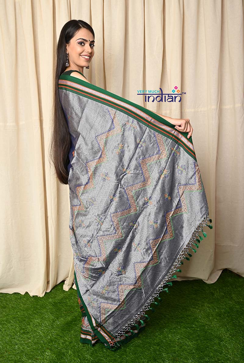 Buy Traditional Khun Saree – Cotton Resham Authentic Handwoven, Mystic ...